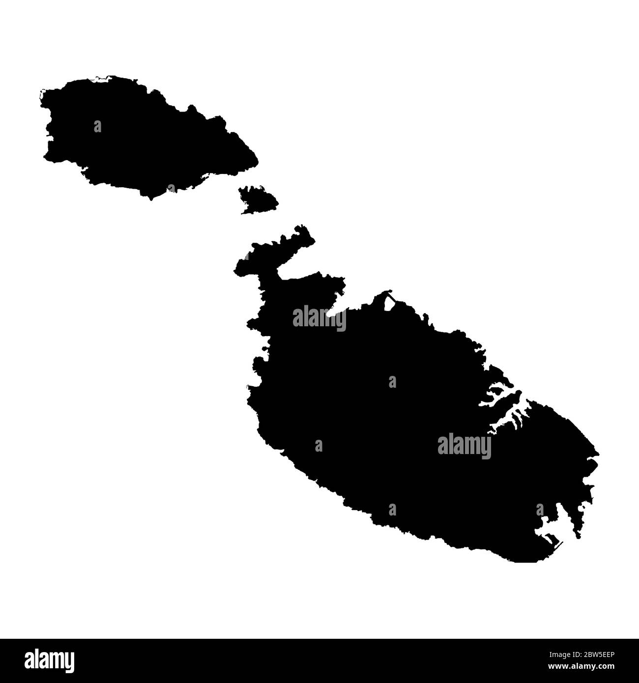 Vector map Malta. Isolated vector Illustration. Black on White ...