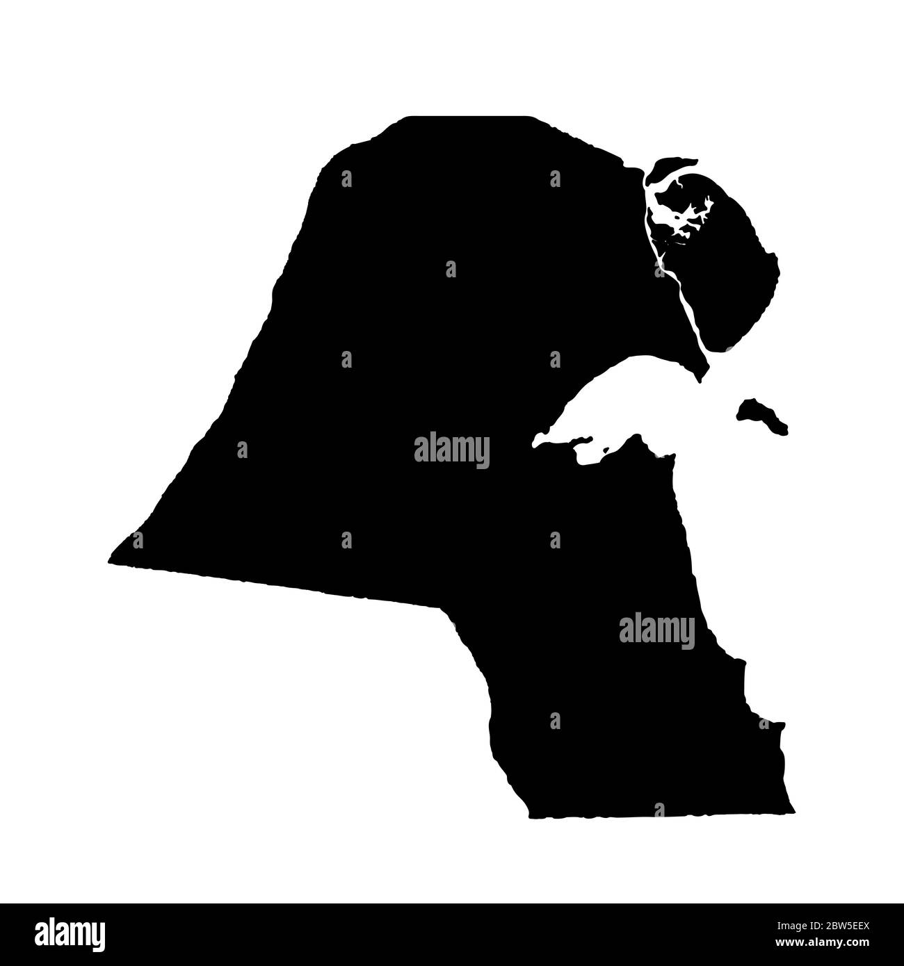 Vector map Kuwait. Isolated vector Illustration. Black on White ...