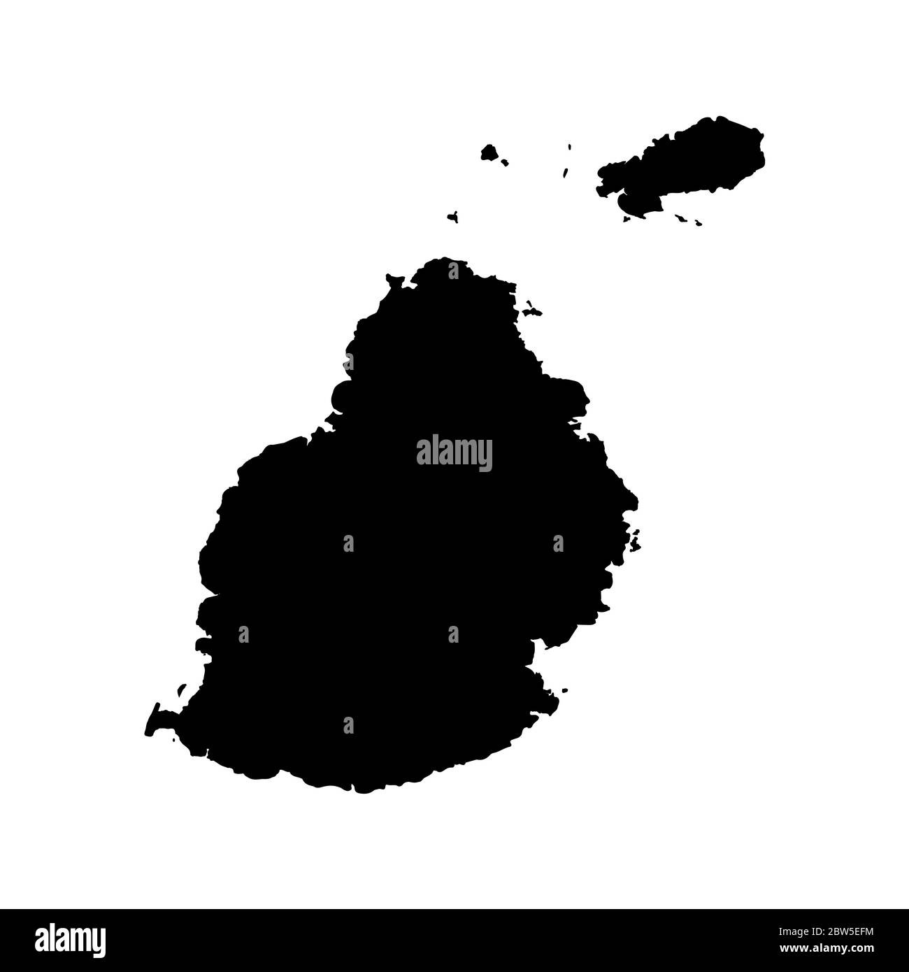 Vector map Mauritius. Isolated vector Illustration. Black on White ...