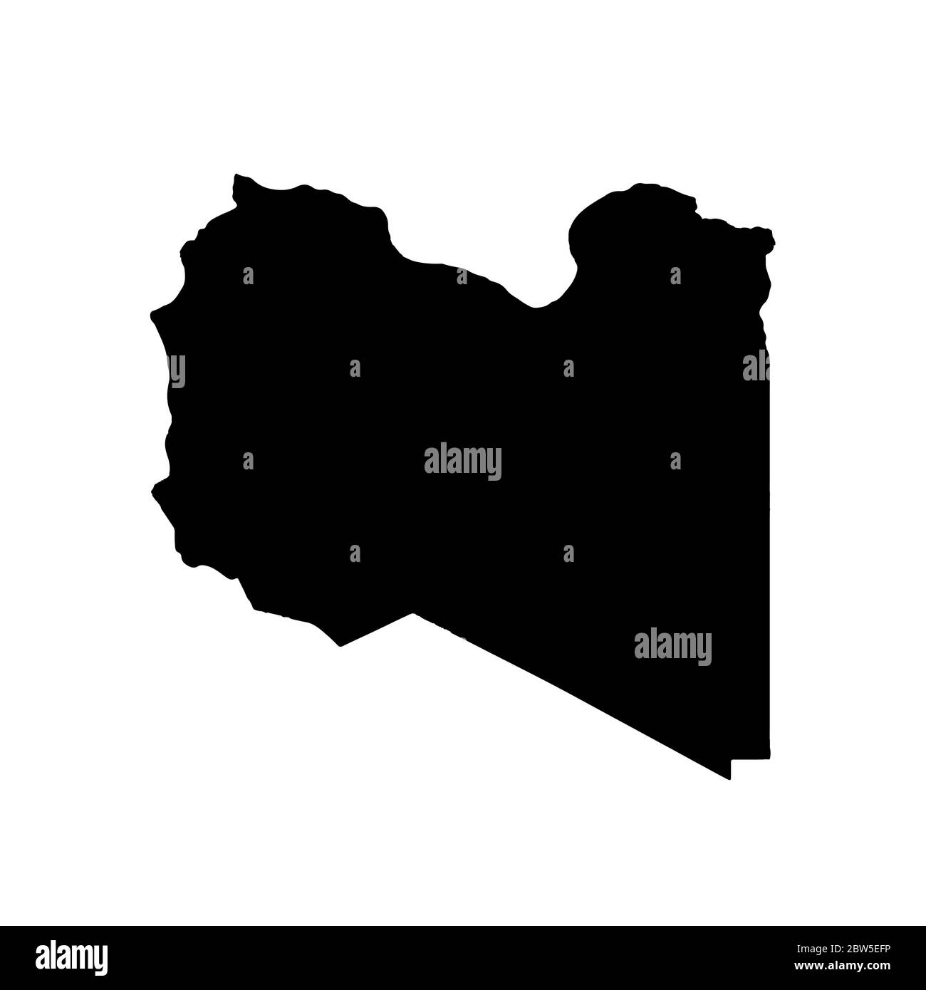 Vector map Libya. Isolated vector Illustration. Black on White ...