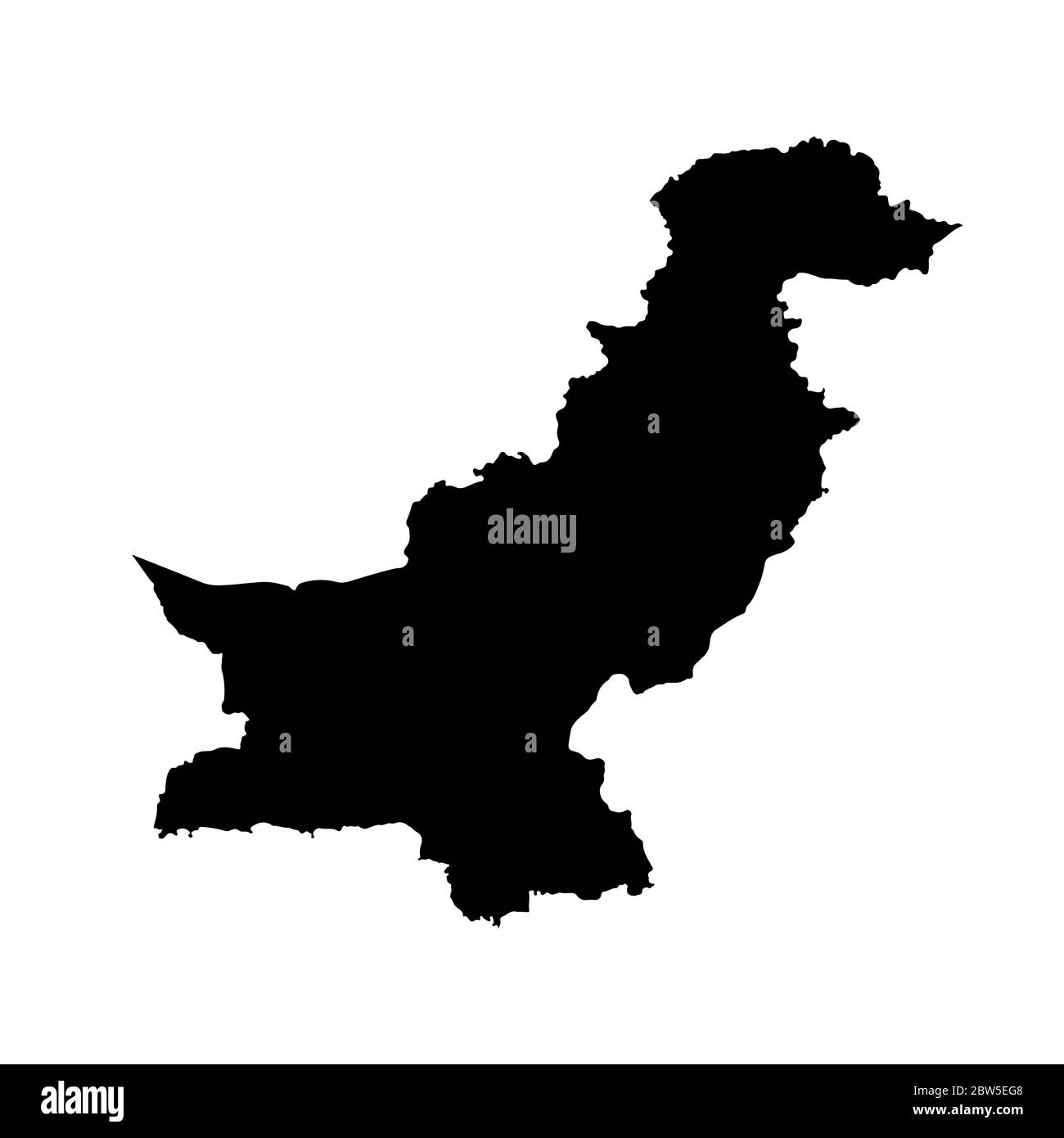 Vector map Pakistan. Isolated vector Illustration. Black on White ...