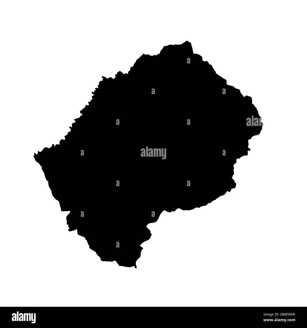 Vector map Lesotho. Isolated vector Illustration. Black on White ...