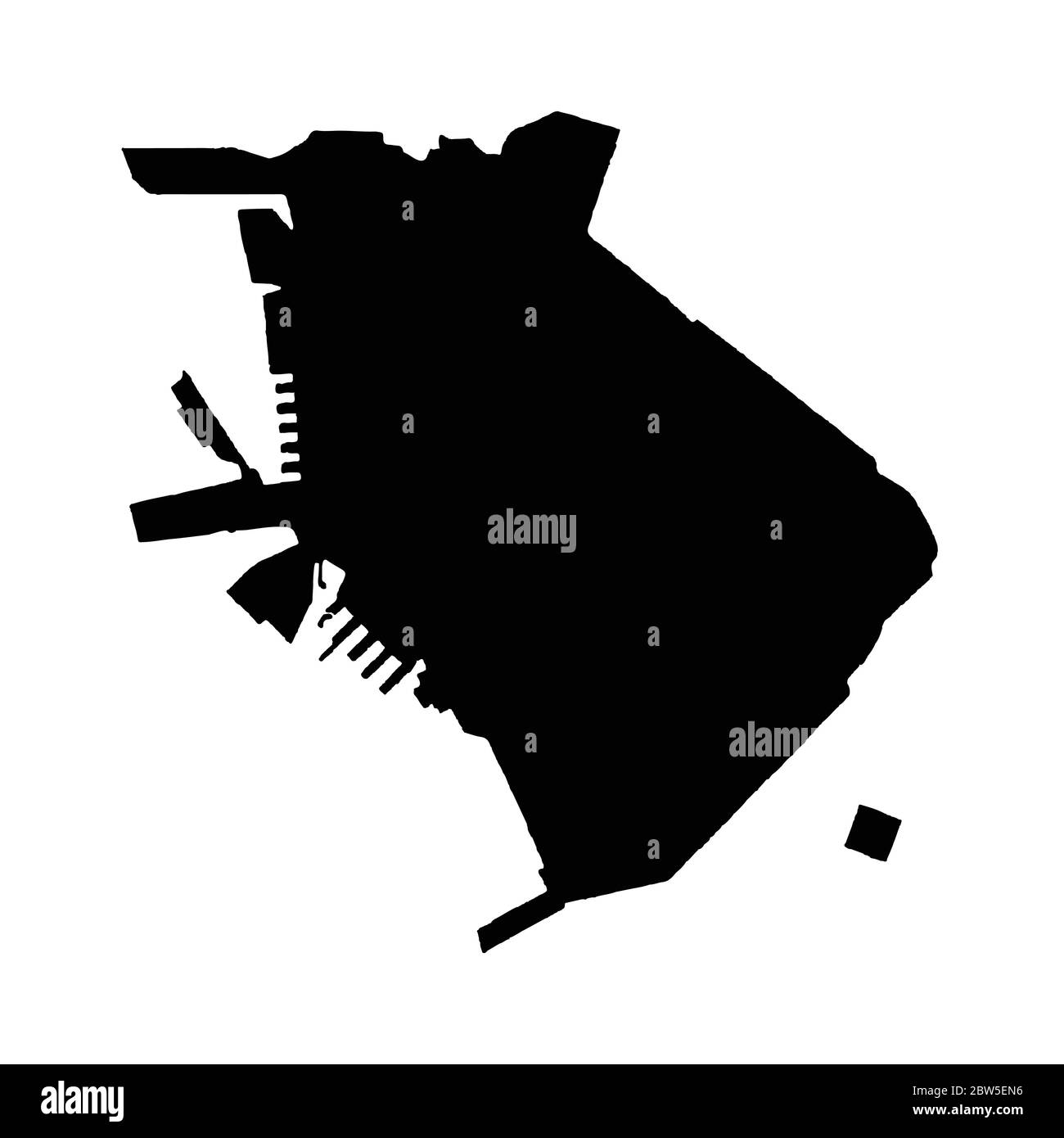 Vector map Manila. Isolated vector Illustration. Black on White ...