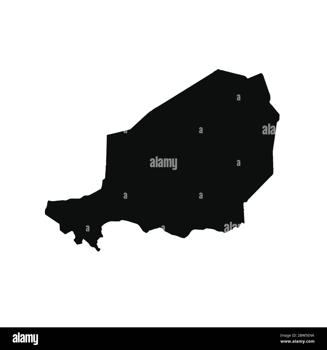 Vector map Niger. Isolated vector Illustration. Black on White ...