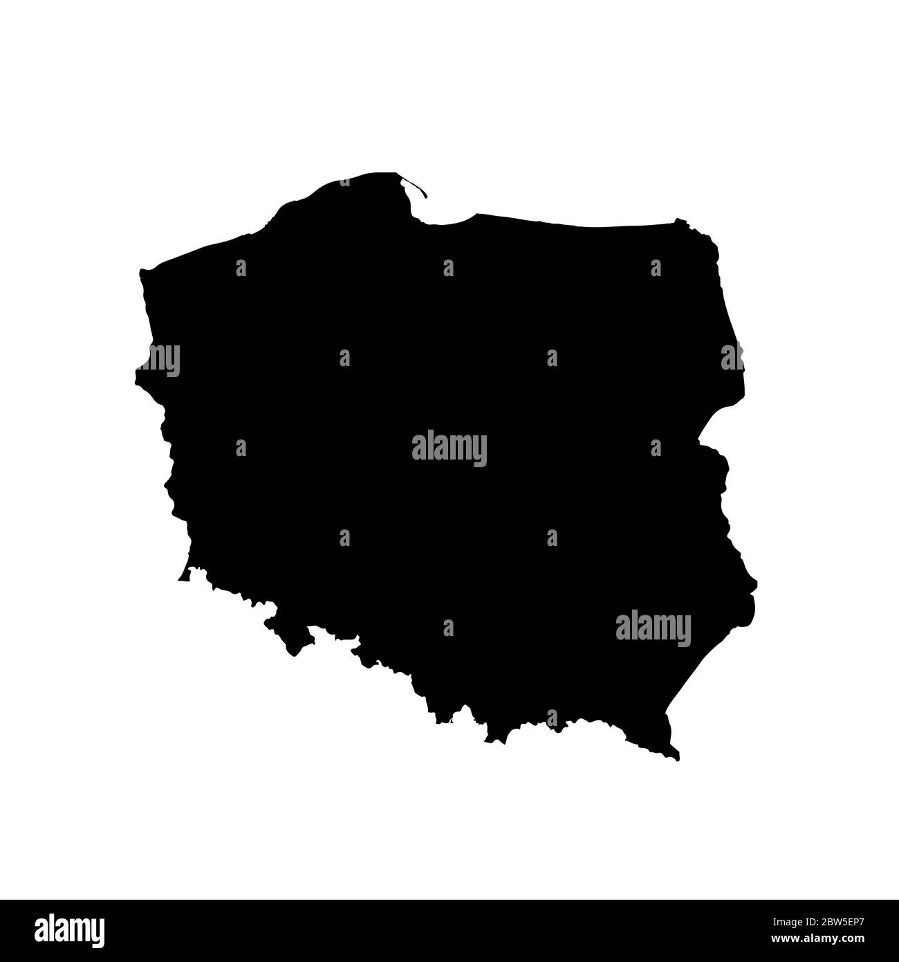 Vector map Poland. Isolated vector Illustration. Black on White ...