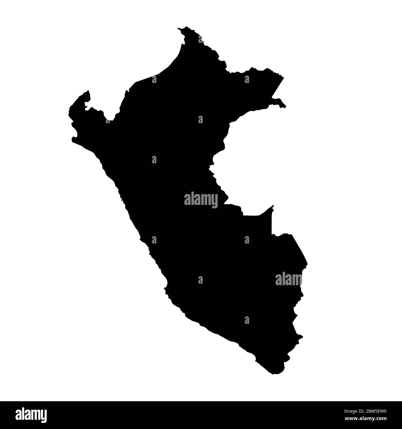 Vector map Peru. Isolated vector Illustration. Black on White ...