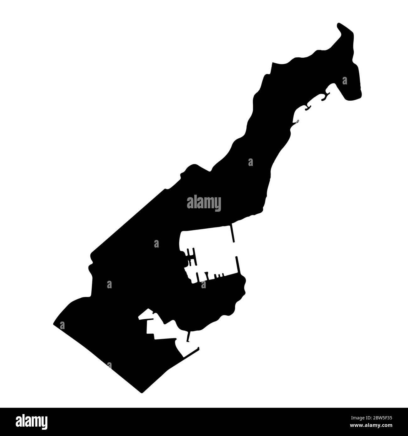 Vector map Monaco. Isolated vector Illustration. Black on White ...