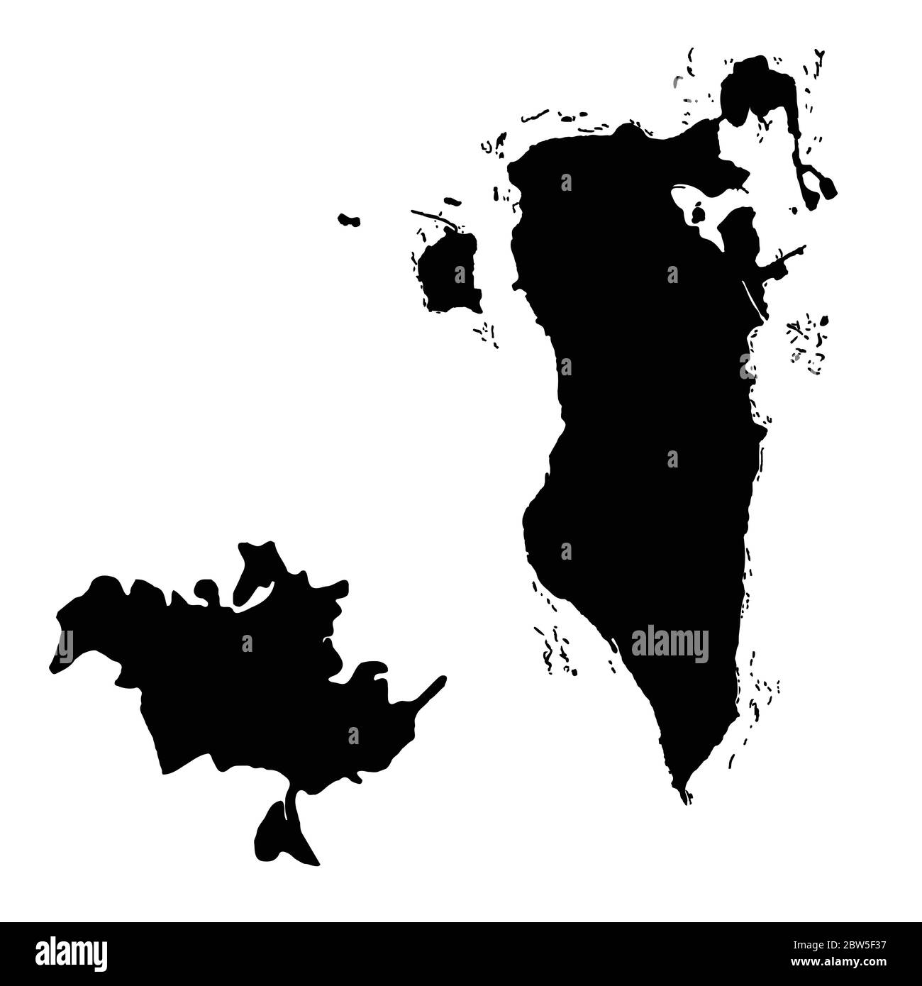 Vector map Bahrain and Manama. Country and capital. Isolated vector ...