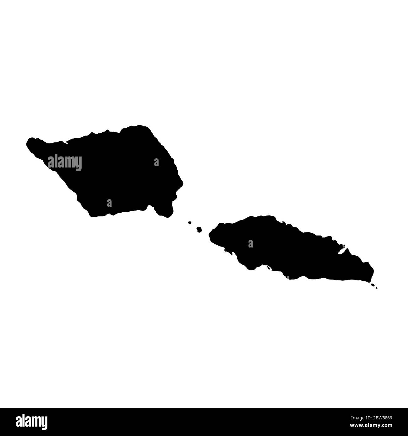 Vector Map Samoa Isolated Vector Illustration Black On White