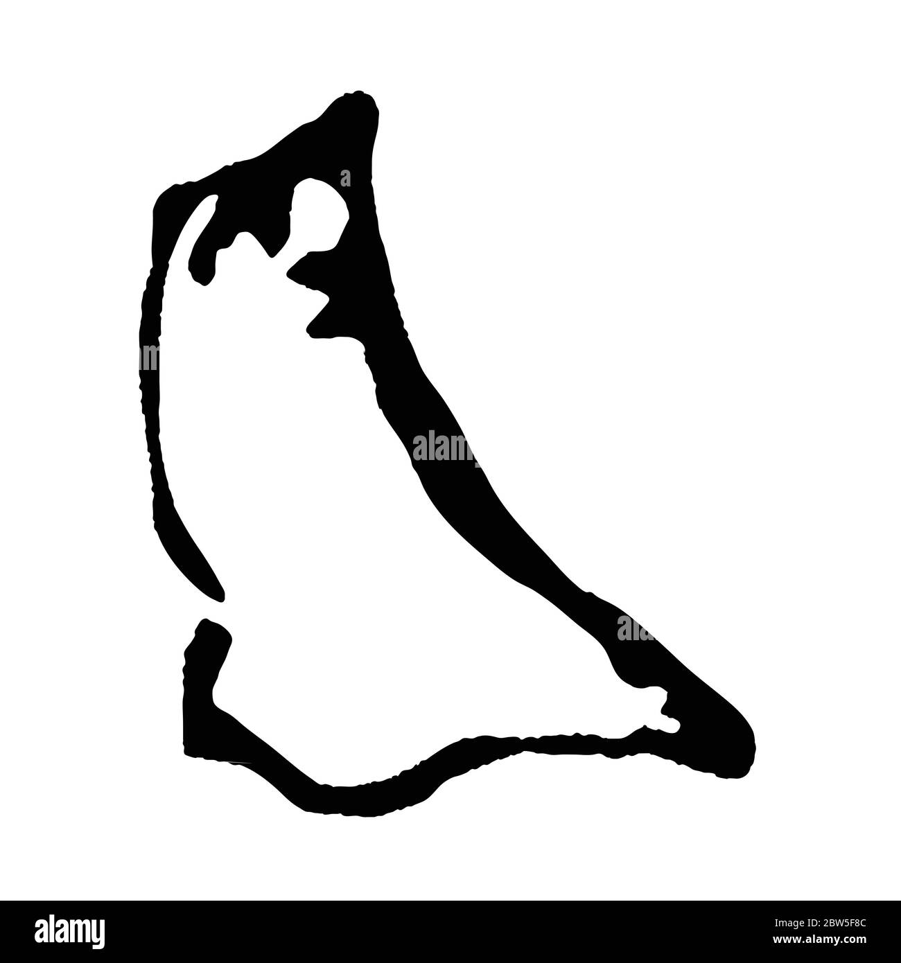 Vector map South Tarawa. Isolated vector Illustration. Black on White ...