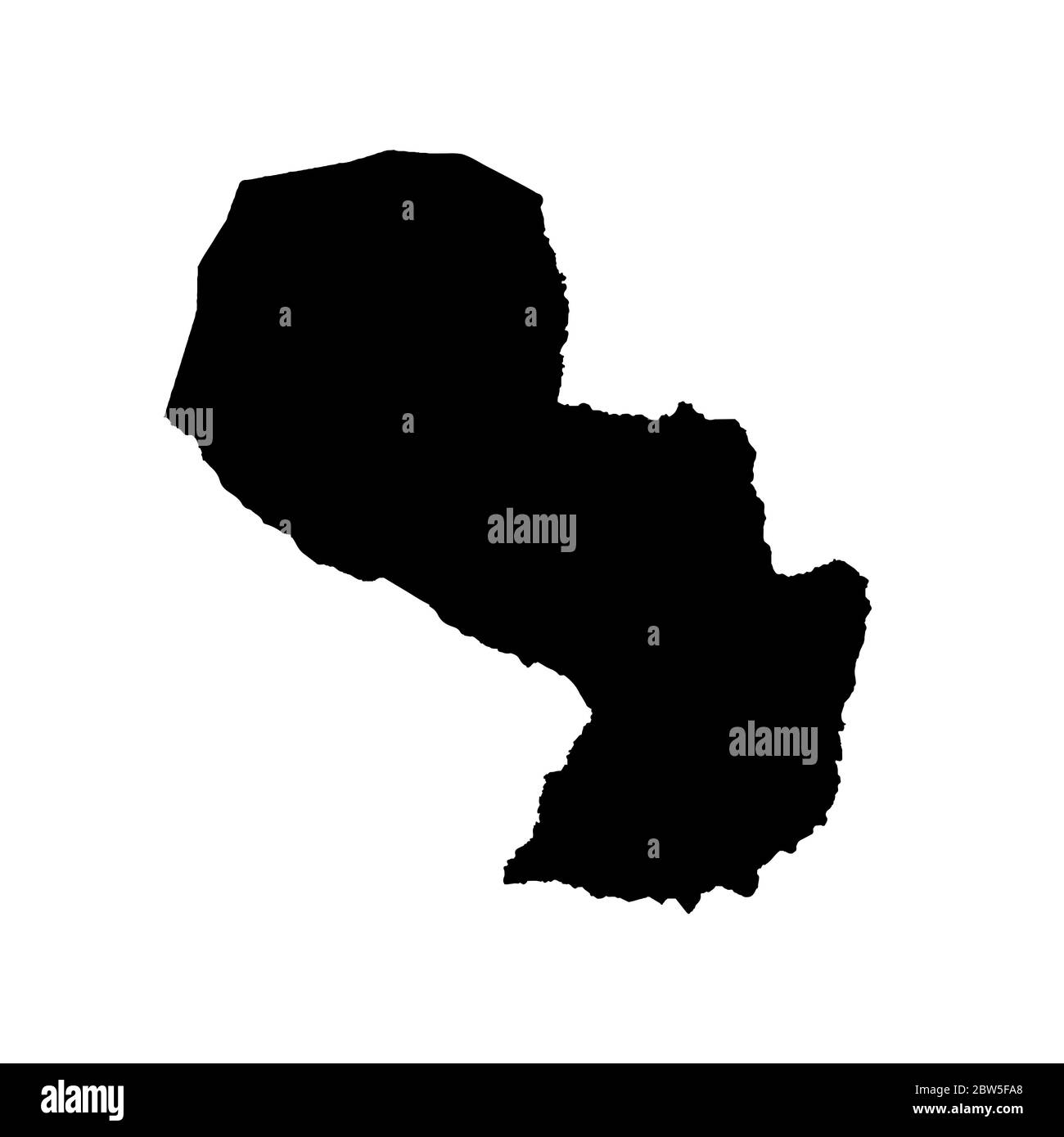 Vector map Paraguay. Isolated vector Illustration. Black on White ...