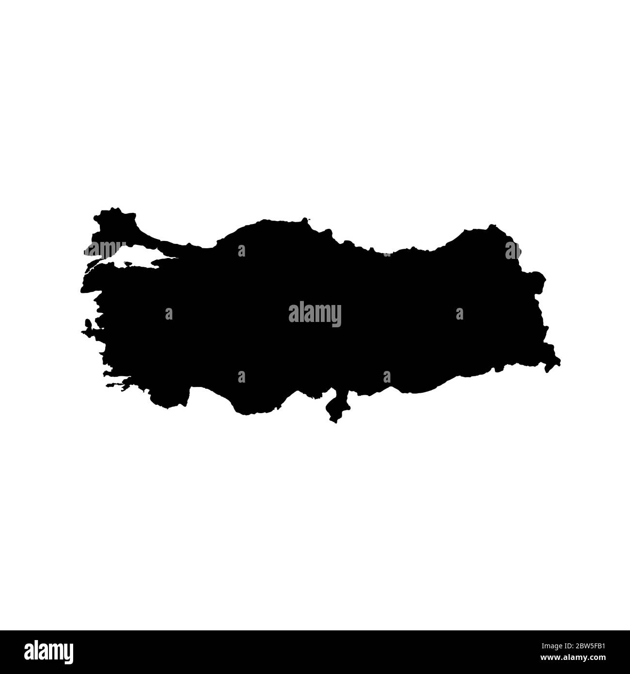 Vector map Turkey. Isolated vector Illustration. Black on White ...