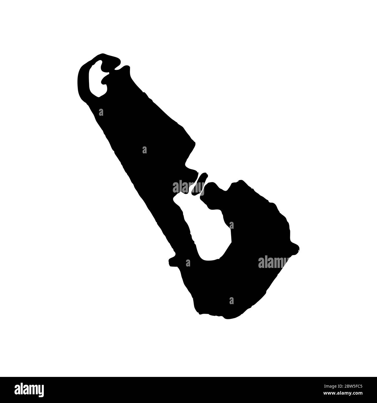 Vector map Tuvalu. Isolated vector Illustration. Black on White ...