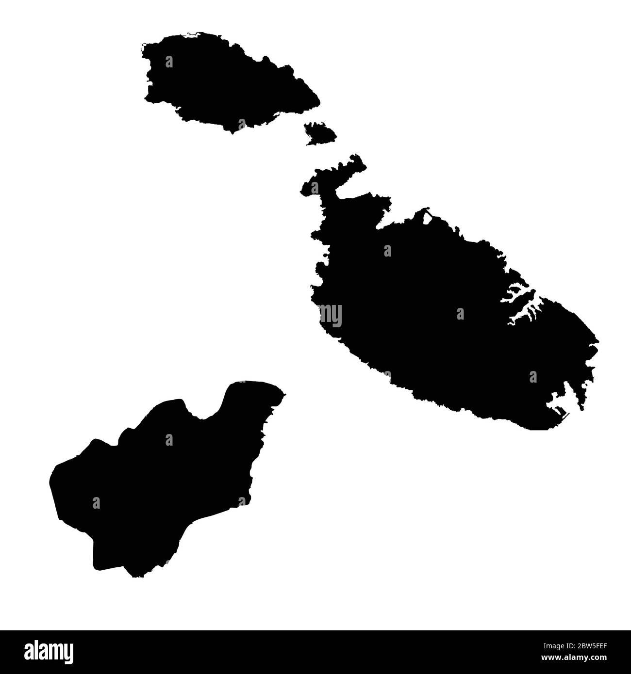 Vector Map Malta And Valletta Country And Capital Isolated Vector