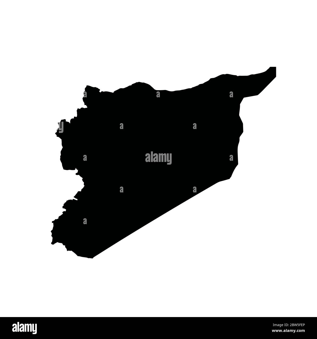 Vector map Syria. Isolated vector Illustration. Black on White ...