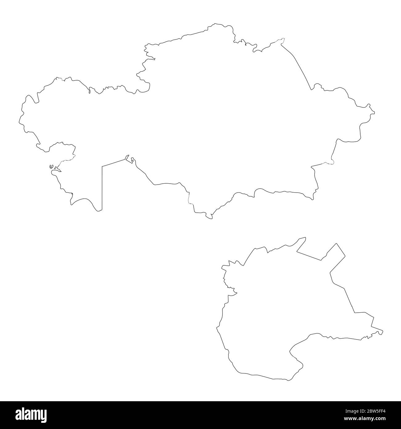 Vector map Kazakhstan and Nur Sultan. Country and capital. Isolated ...