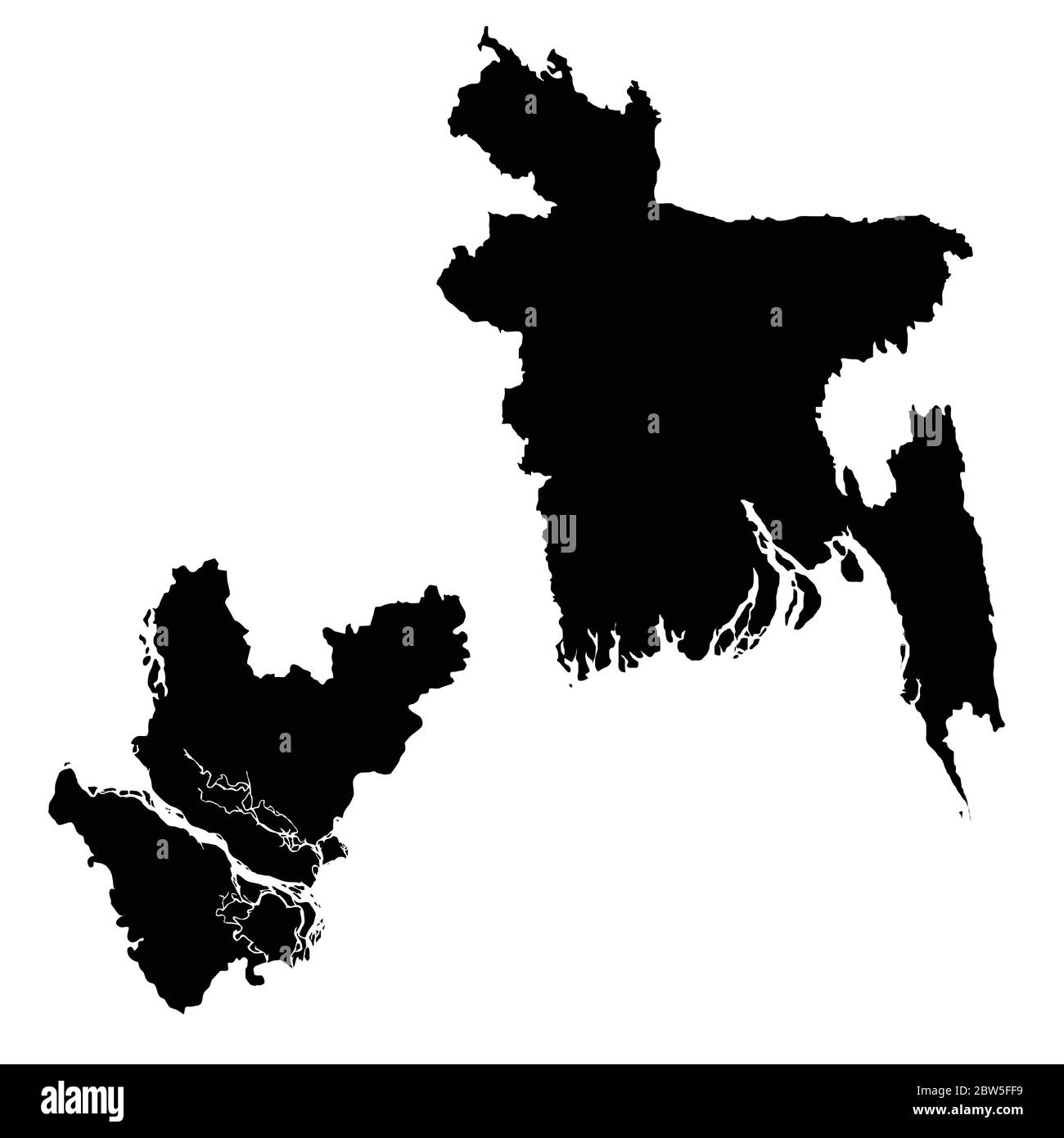 Vector map Bangladesh and Dhaka. Country and capital. Isolated vector ...