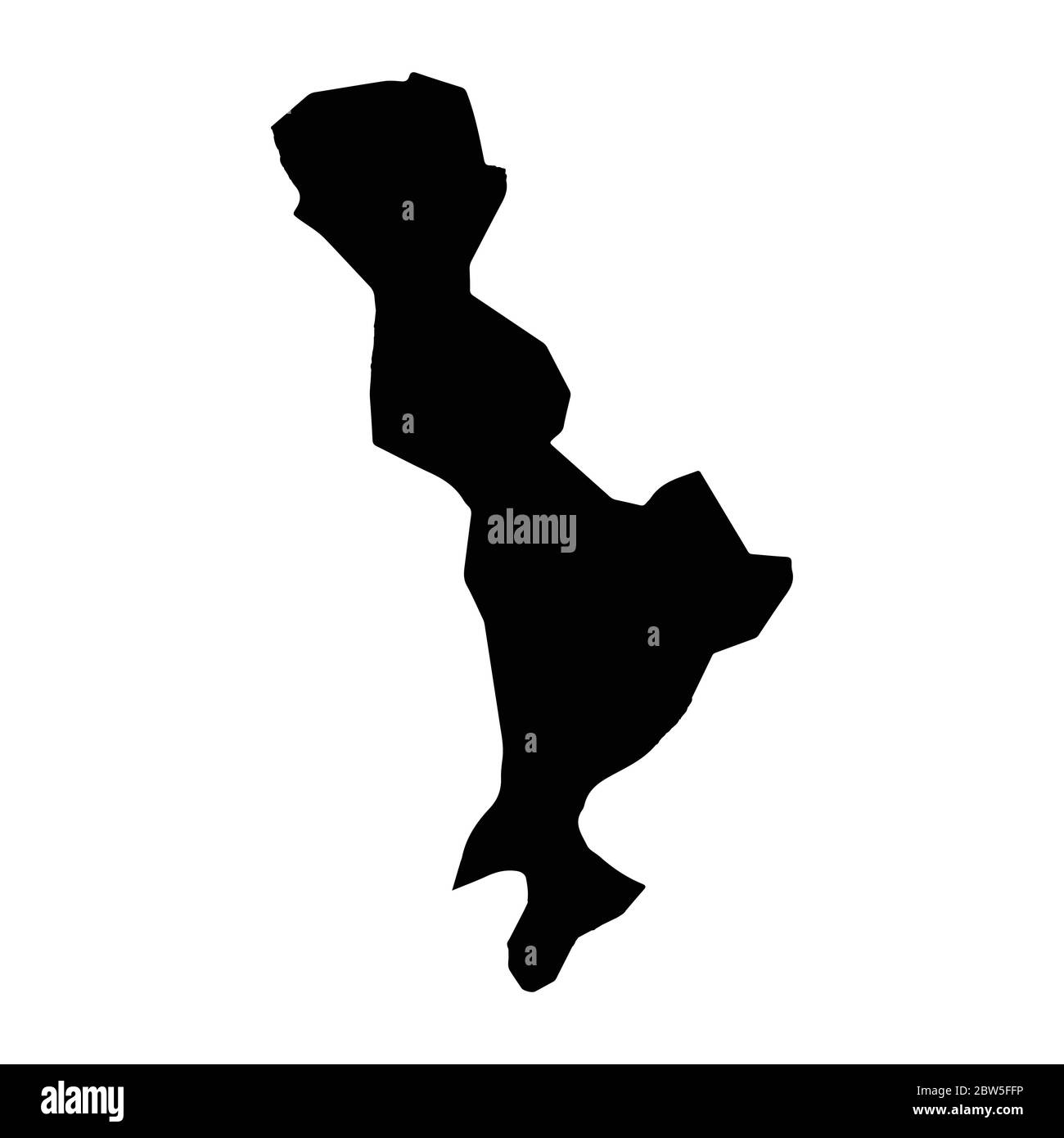 Vector map Thimphu. Isolated vector Illustration. Black on White ...