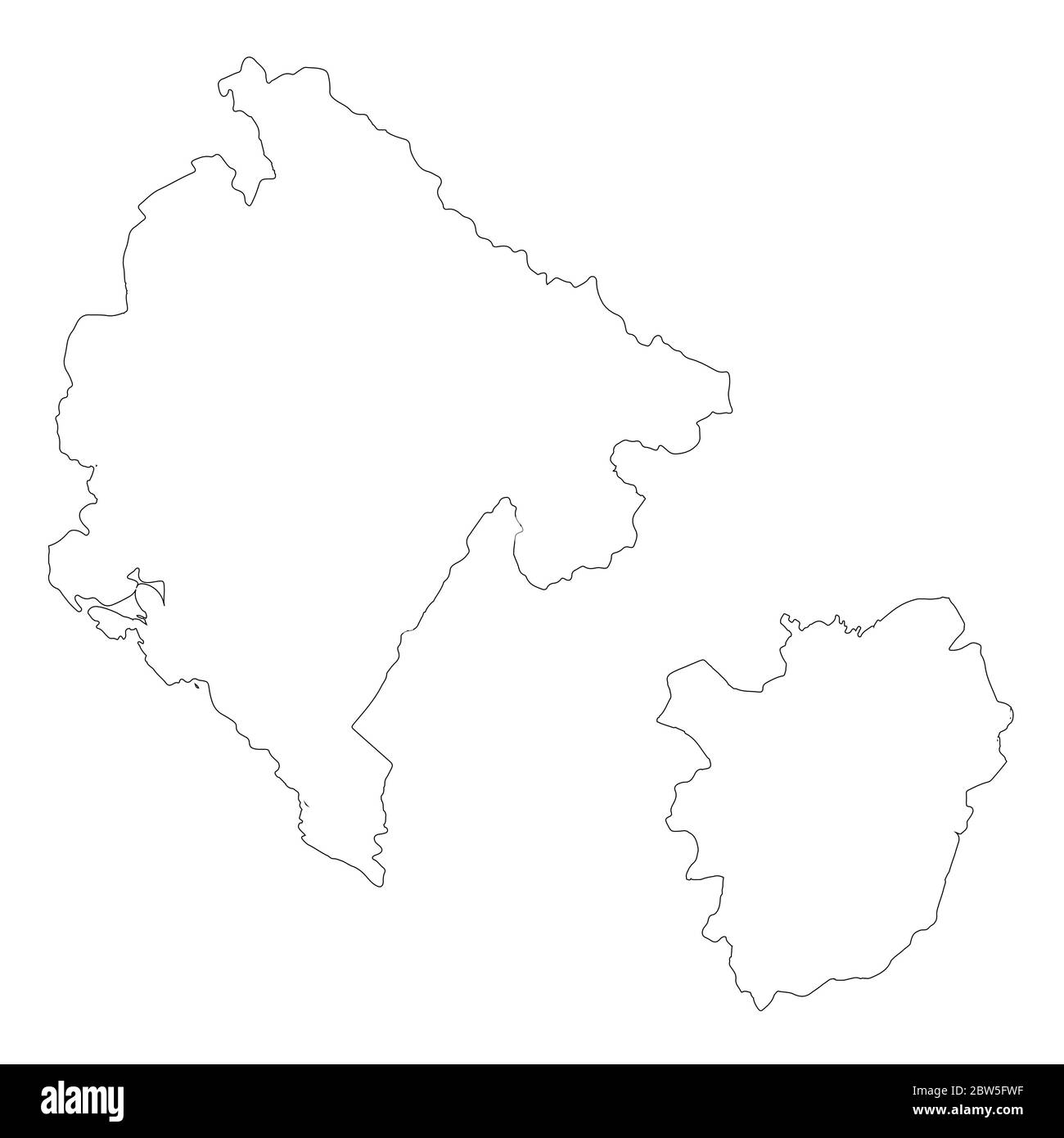 Vector map Montenegro and Podgorica. Country and capital. Isolated ...