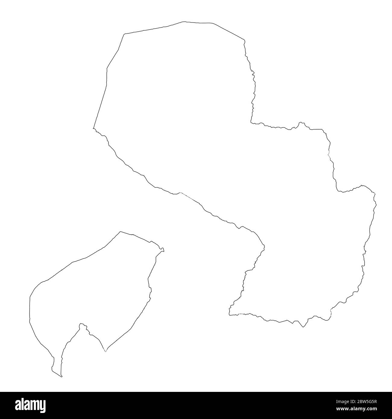 Vector map Paraguay and Asuncion. Country and capital. Isolated vector ...