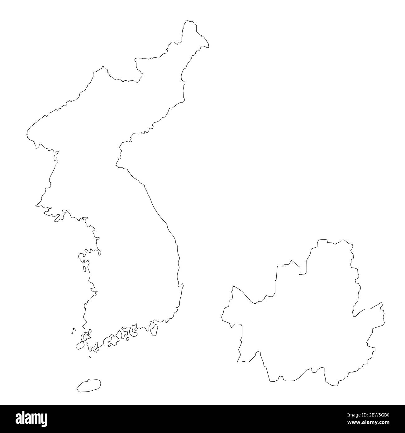 Vector map The Republic of Korea and Seoul. Country and capital ...