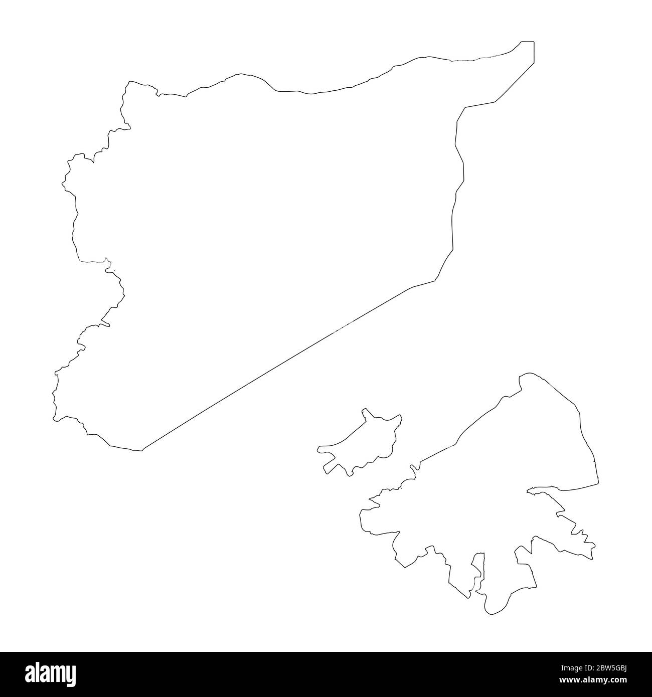 Vector map Syria and Damascus. Country and capital. Isolated vector ...