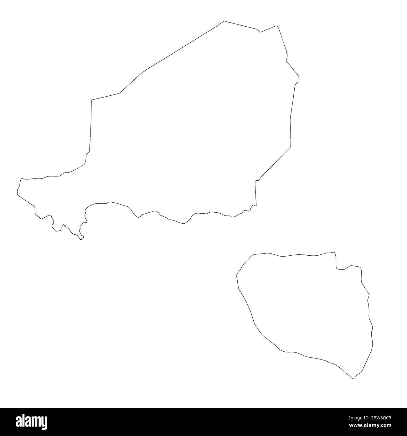 Vector map Niger and Niamey. Country and capital. Isolated vector ...