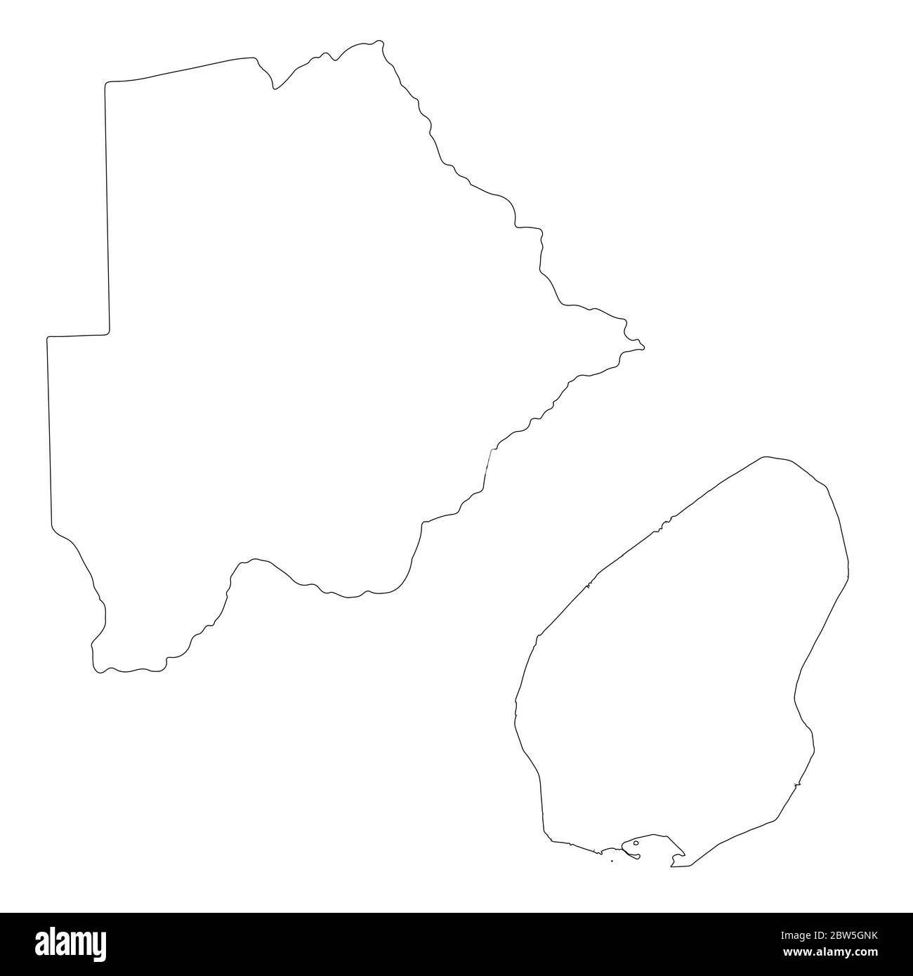 Vector map Botswana and Gaborone. Country and capital. Isolated vector ...