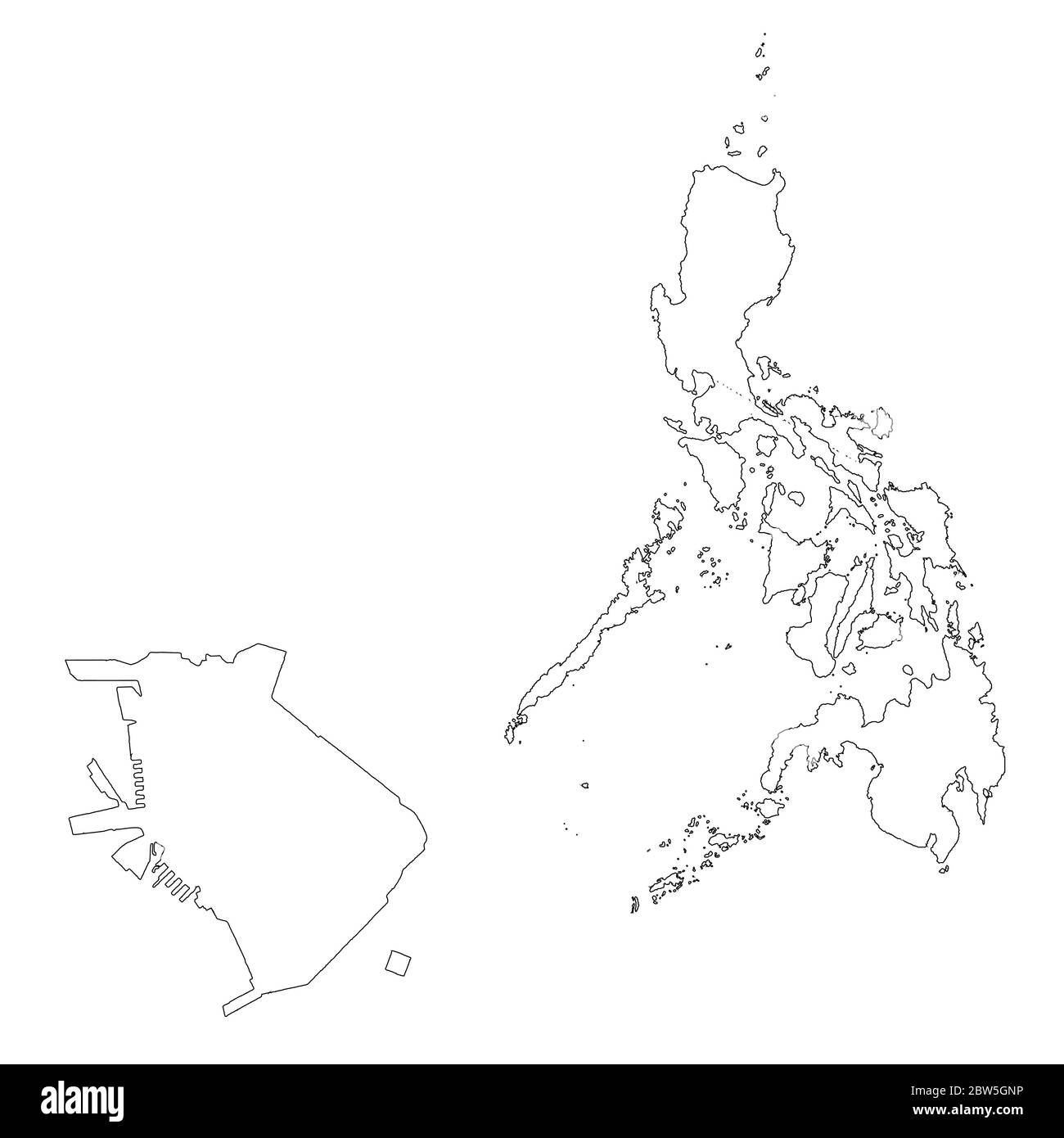Vector map Philippines and Manila. Country and capital. Isolated vector ...