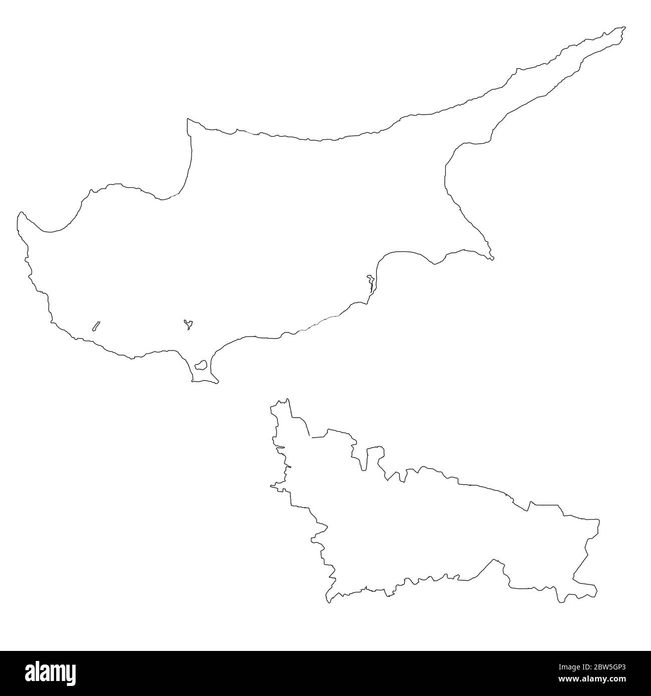 Vector map Cyprus and Nicosia. Country and capital. Isolated vector ...