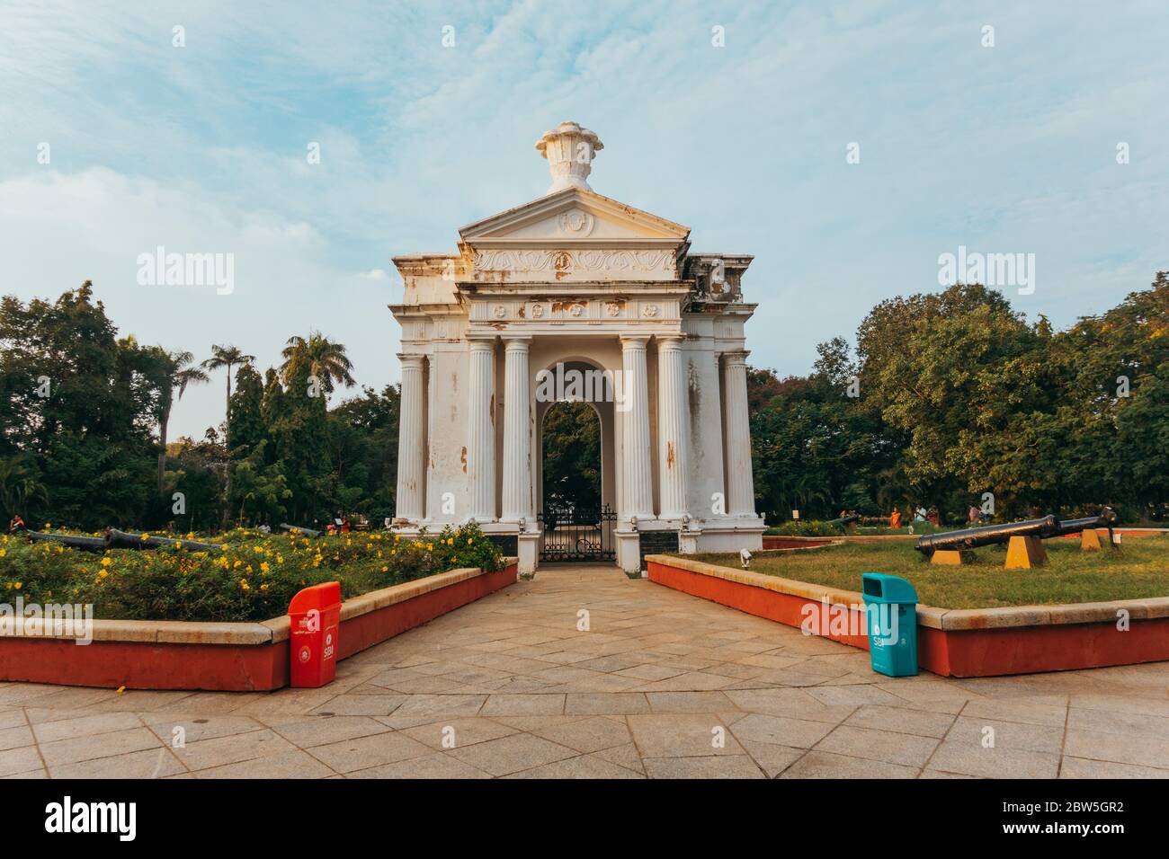 A Greco-Roman arch in the centre of Bharathi Park, Pondicherry, India ...