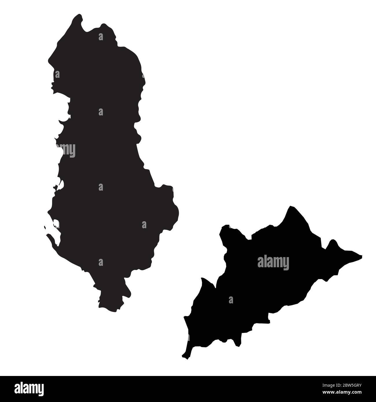Vector map Albania and Tirana. Country and capital. Isolated vector ...