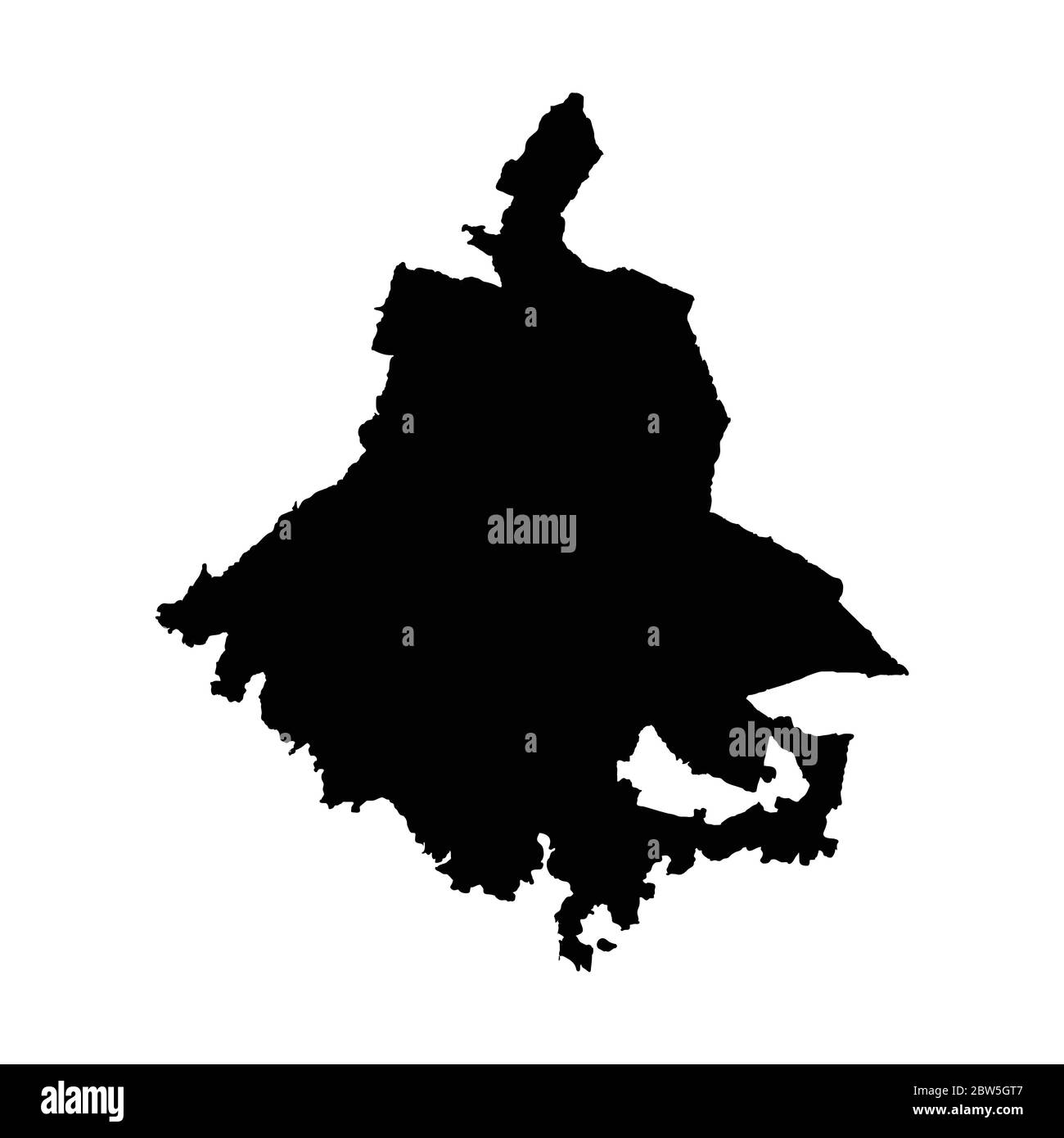 Vector map Mexico city. Isolated vector Illustration. Black on White ...