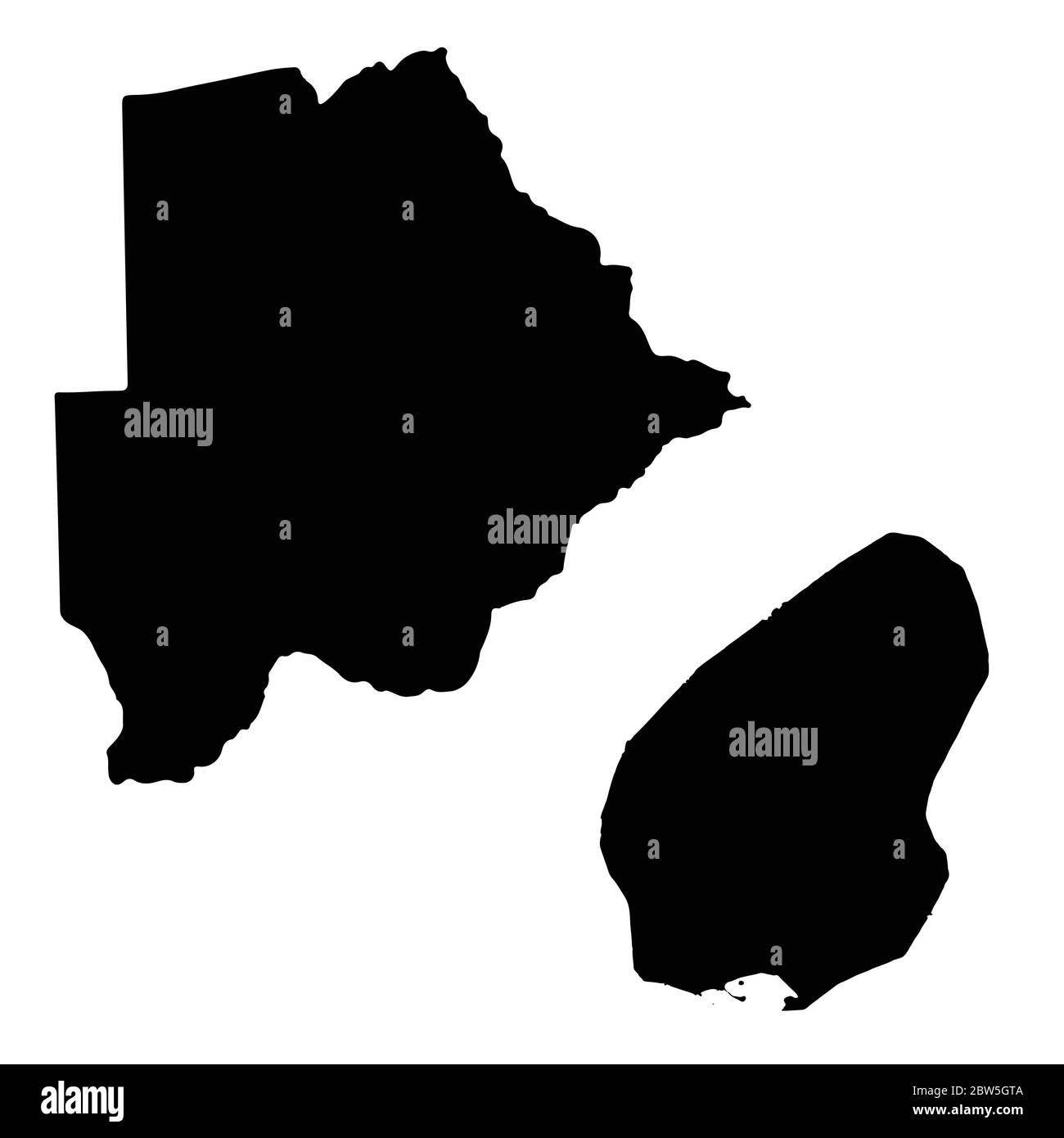 Vector map Botswana and Gaborone. Country and capital. Isolated vector ...