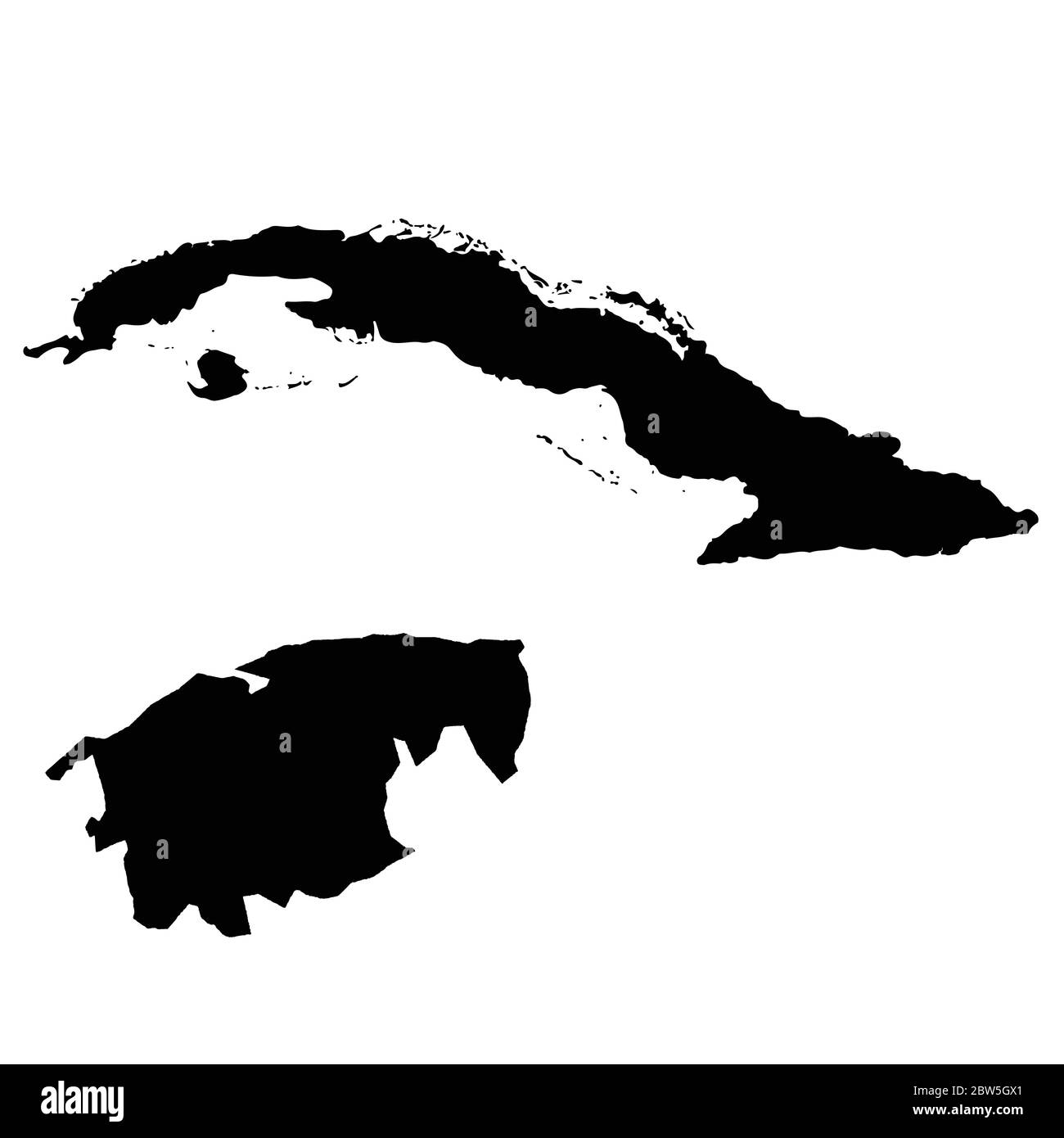 Cuba political map capital havana Black and White Stock Photos & Images ...