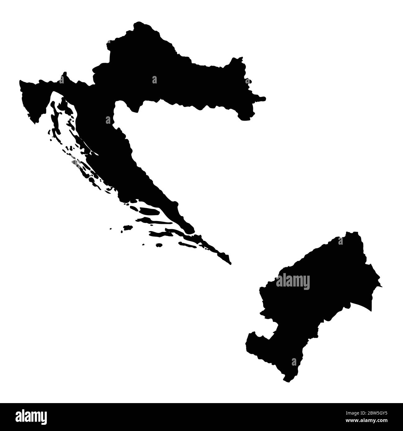 Vector map Croatia and Zagreb. Country and capital. Isolated vector ...