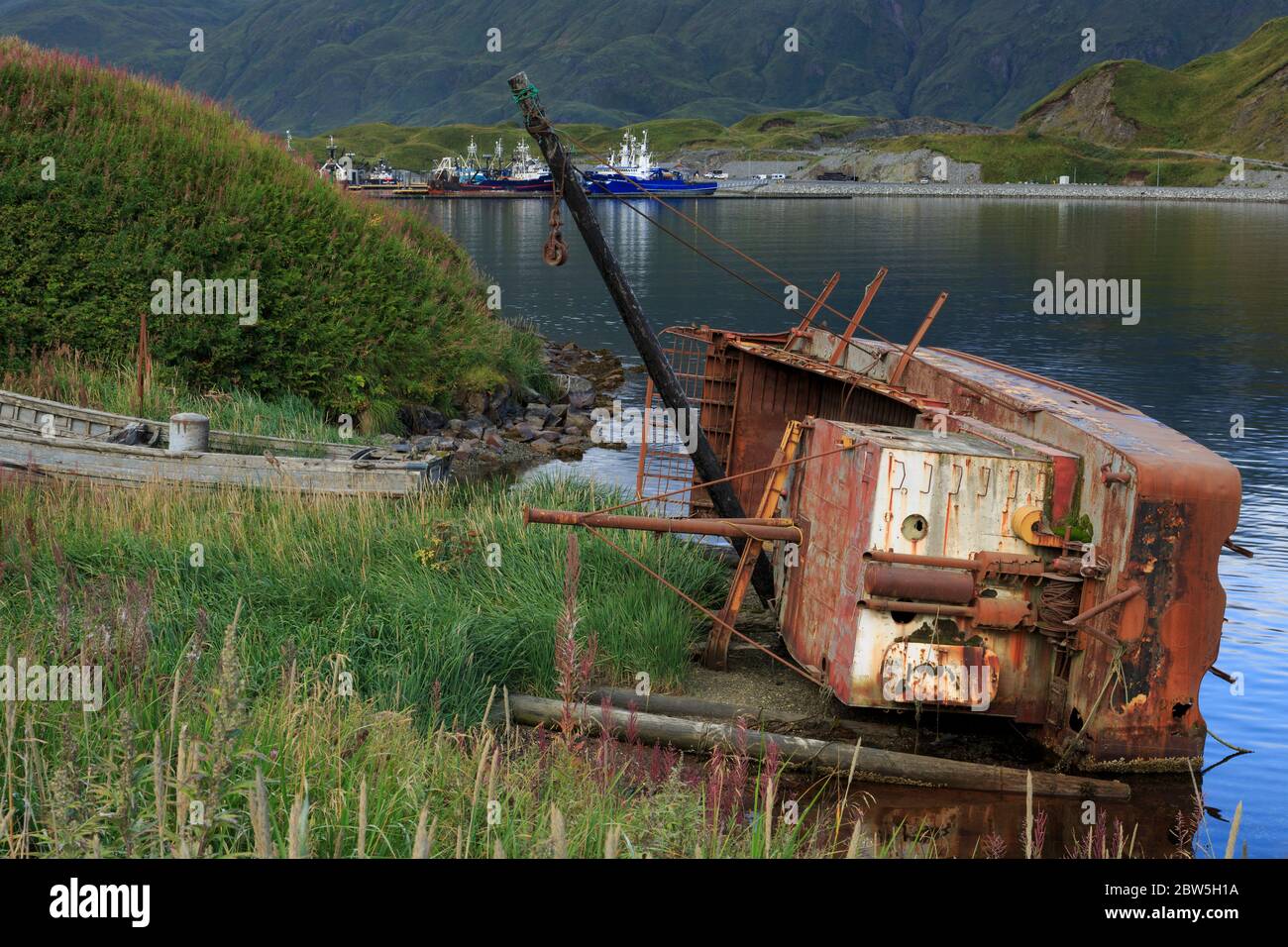Captains Bay, Unalaska Island, Aleutian Islands, Alaska, USA Stock ...