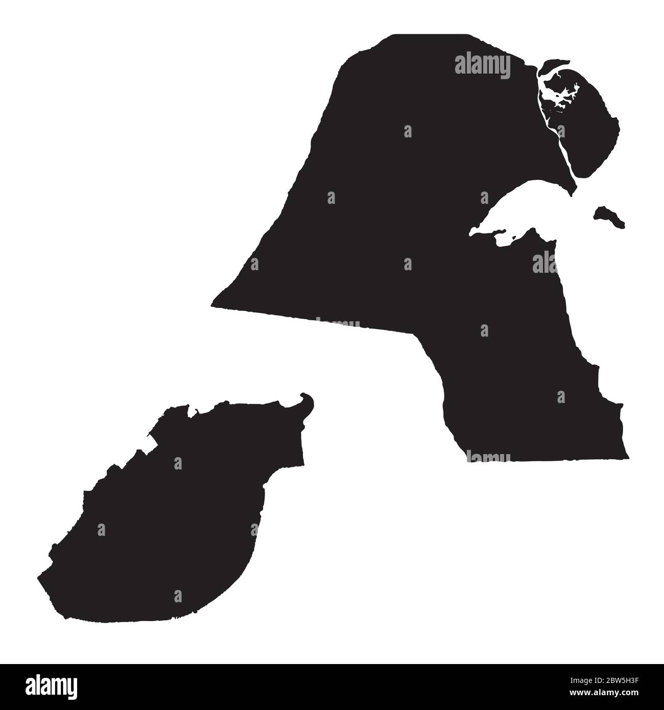 Vector map Kuwait and El Kuwait. Country and capital. Isolated vector ...