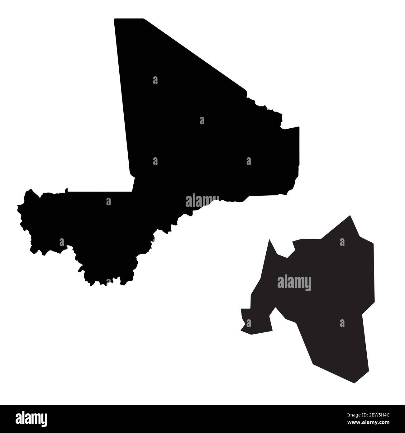 Vector map Mali and Bamako. Country and capital. Isolated vector ...