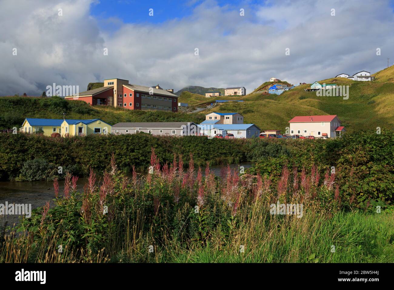 City Hall, Unalaska Island, Aleutian Islands, Alaska, USA Stock Photo ...