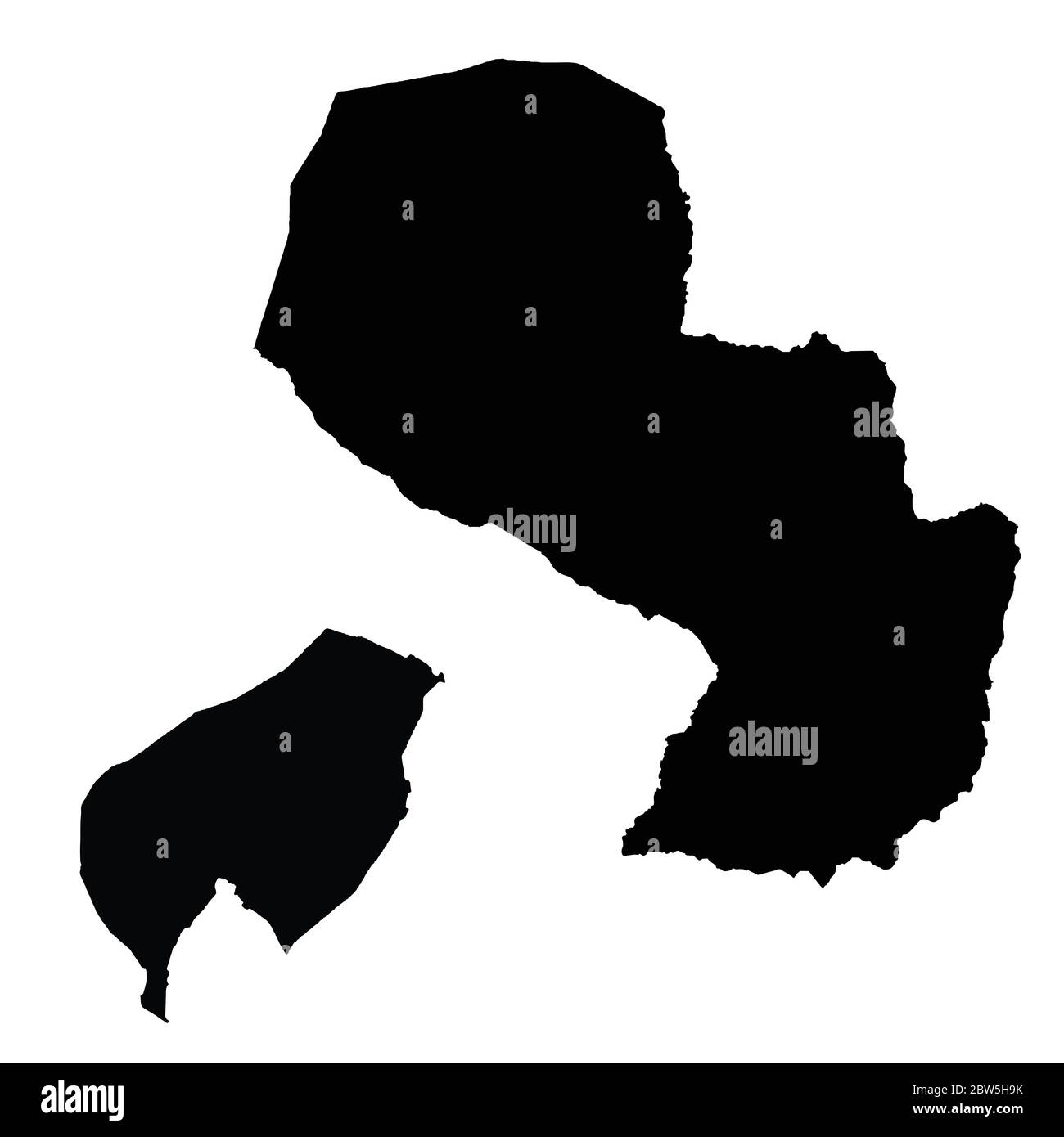 Vector map Paraguay and Asuncion. Country and capital. Isolated vector ...