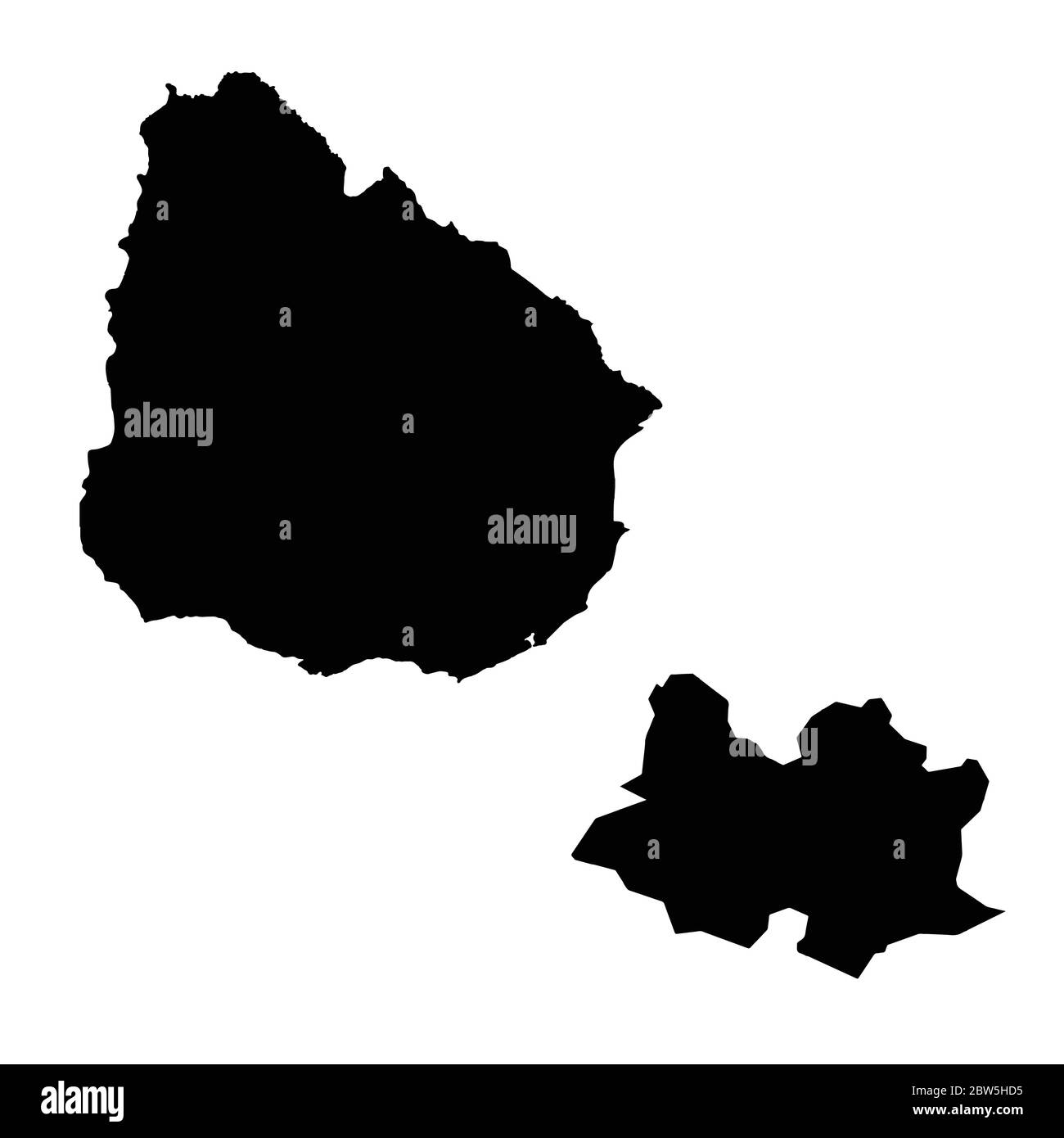 Vector map Uruguay and Montevideo. Country and capital. Isolated vector ...
