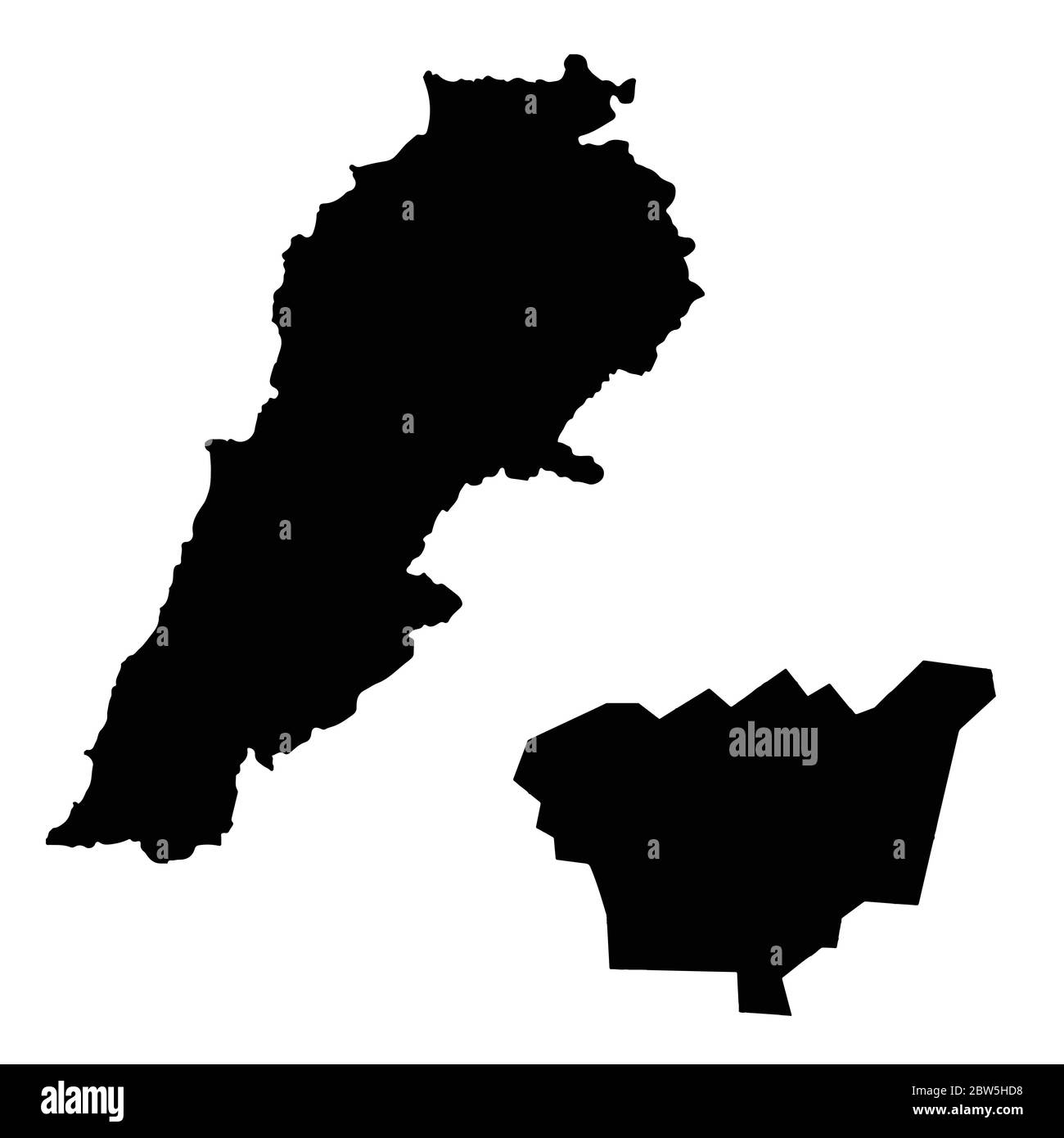 Vector map Lebanon and Beirut. Country and capital. Isolated vector ...