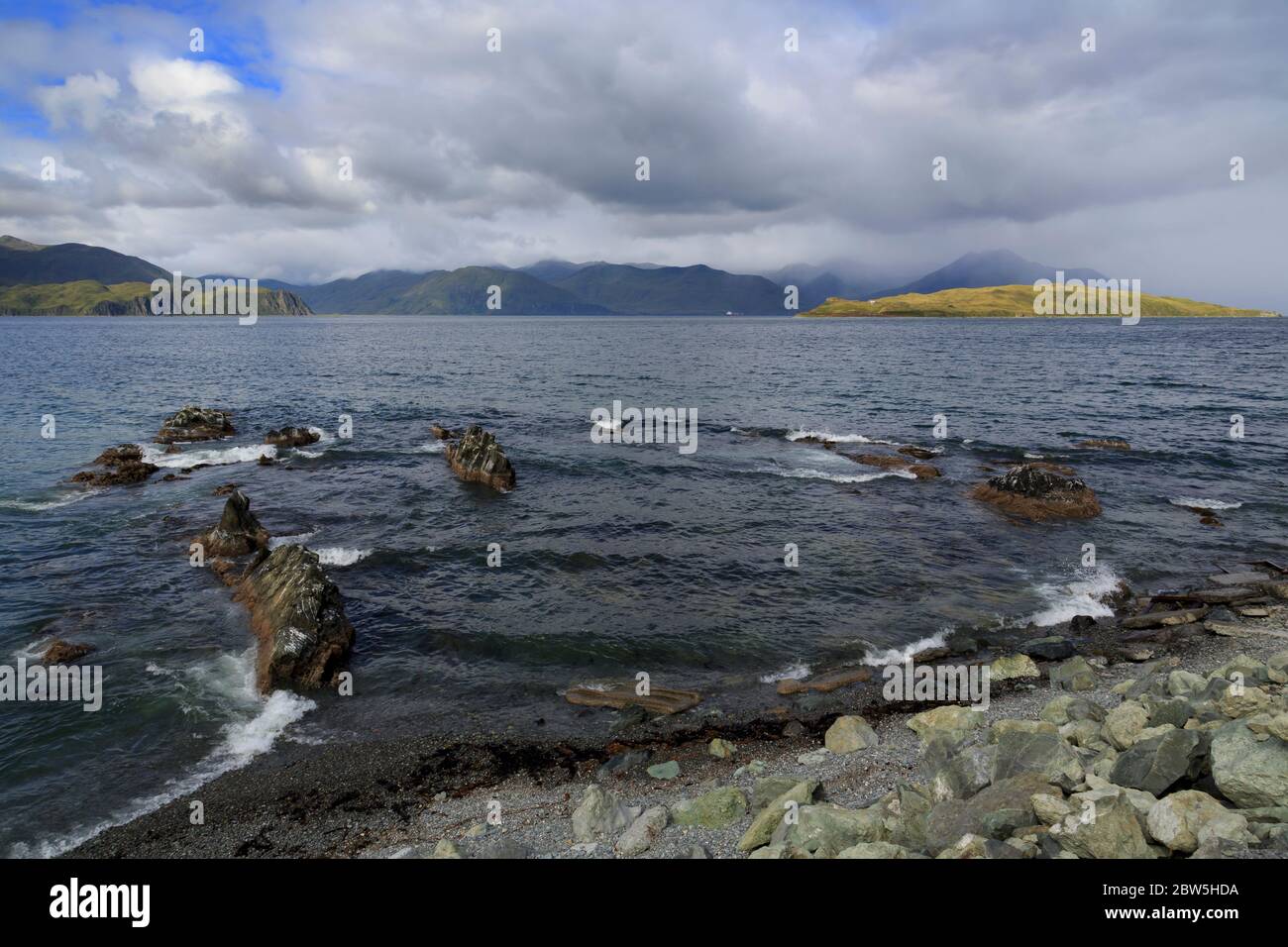Unalaska Bay, Dutch Harbor, Aleutian Islands, Alaska, USA Stock Photo ...