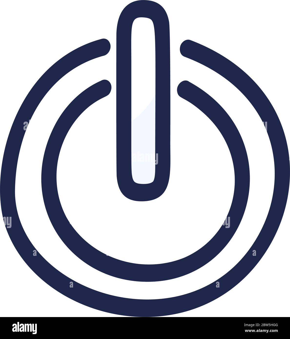 Vector flat Hand Drawn power button doodle. Sketch style icon ...