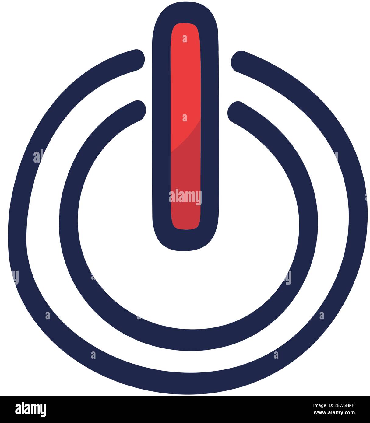 Vector flat Hand Drawn power button doodle. Sketch style icon ...