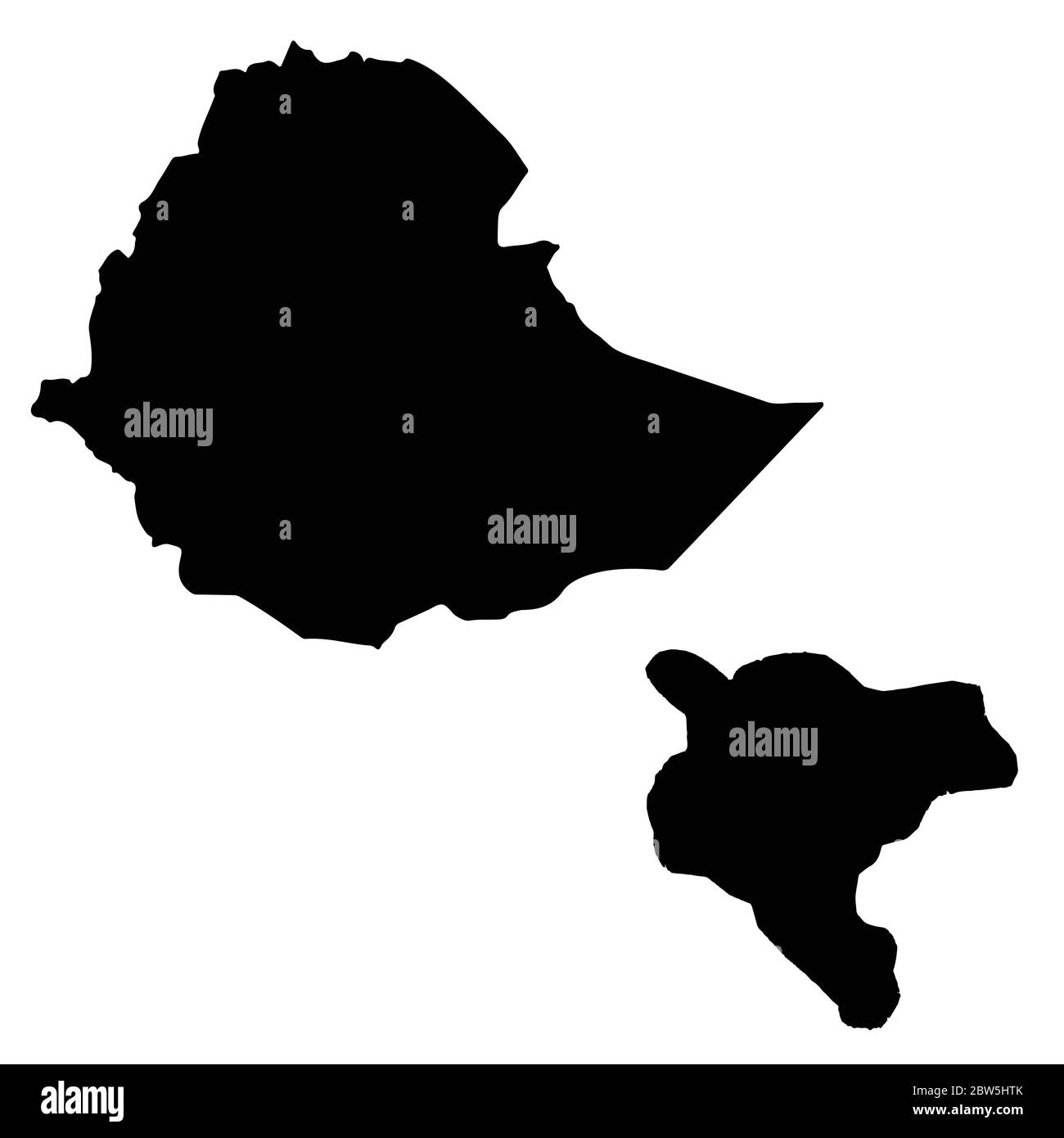 Vector map Ethiopia and Addis Ababa. Country and capital. Isolated ...
