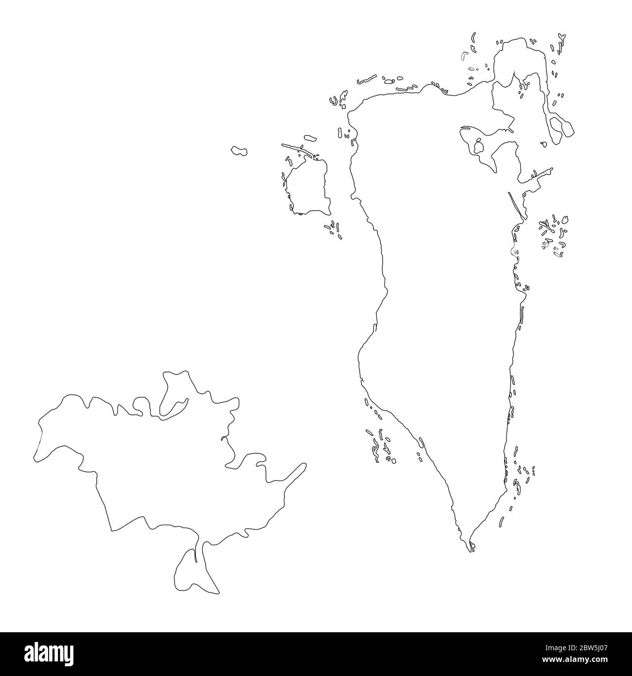 Vector map Bahrain and Manama. Country and capital. Isolated vector ...