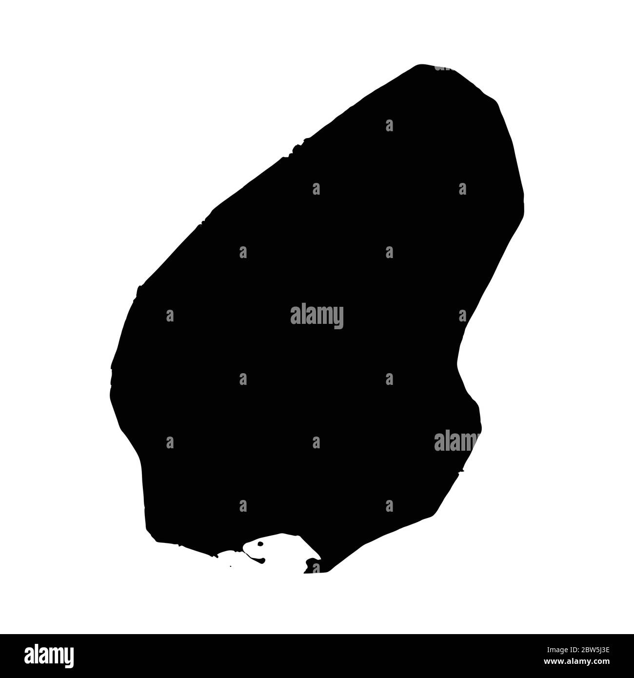 Vector map Gaborone. Isolated vector Illustration. Black on White ...