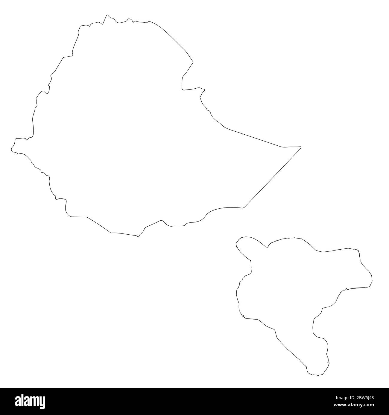 Vector map Ethiopia and Addis Ababa. Country and capital. Isolated ...